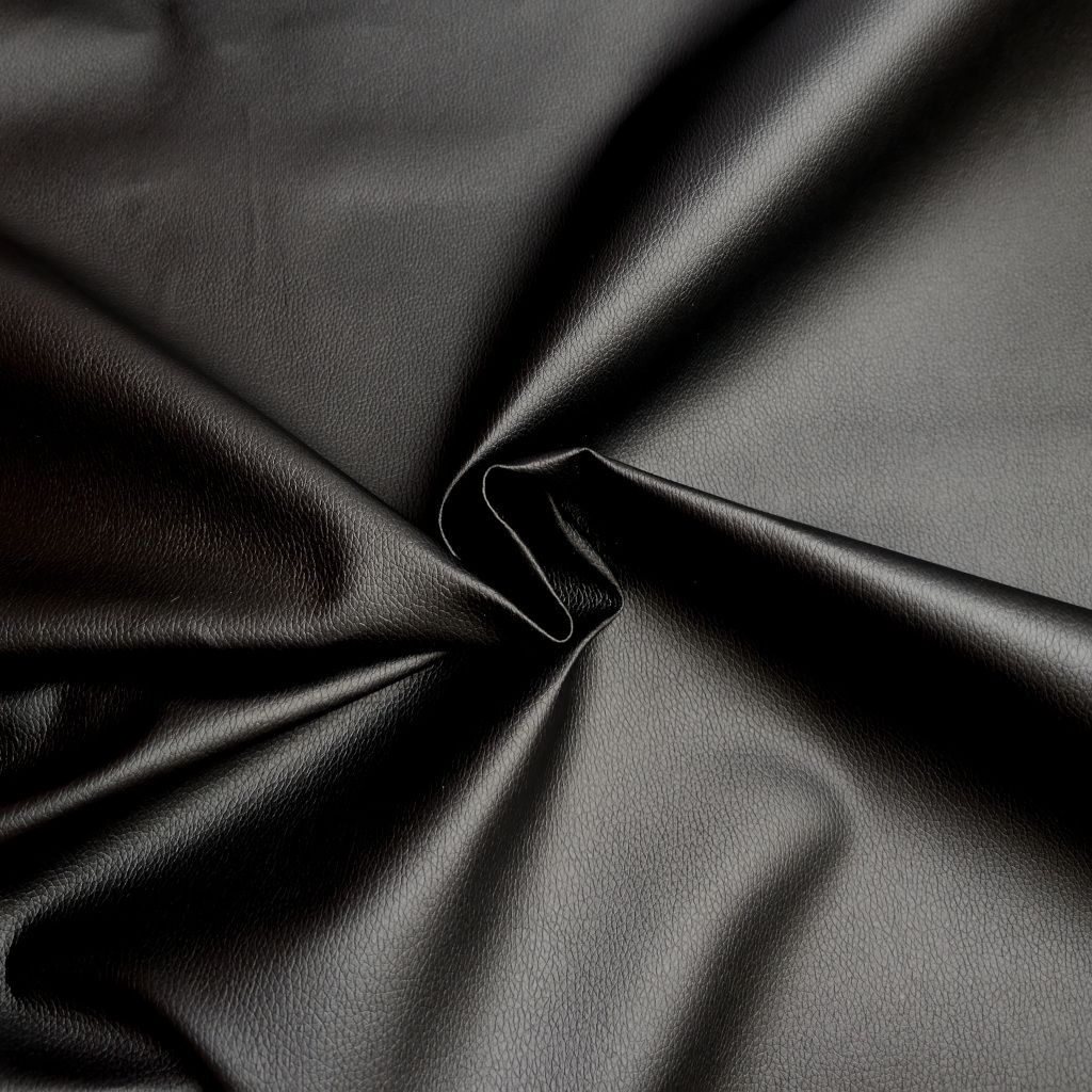Water Resistant Grained Faux Leather Upholstery Fabric 40m Roll Black Upholstery Fabric UK Fabrics Online